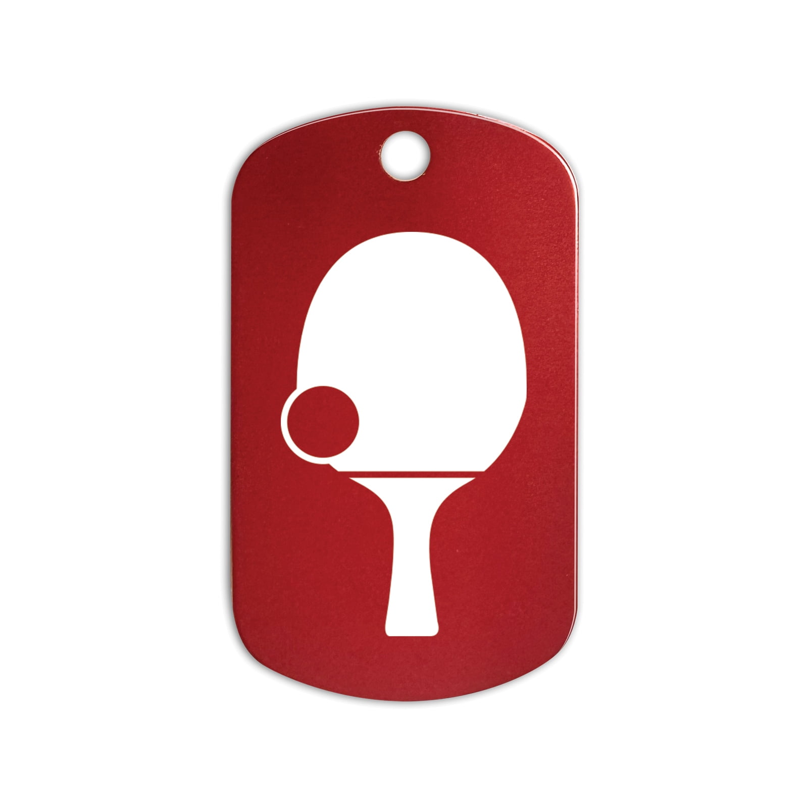 Table Tennis GI Dog Tag Aluminum Keychain ping pong - Red - Walmart.com