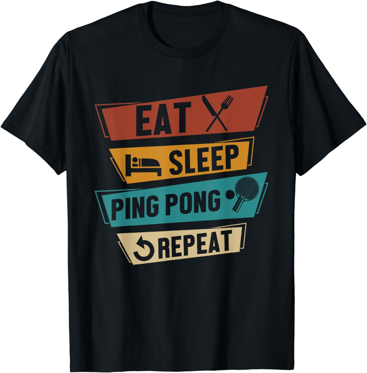 Table Tennis Lover Eat Sleep Ping Pong Repeat T-Shirt - Walmart.com