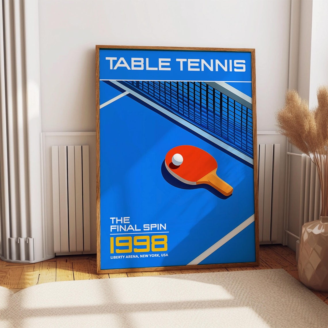 Table Tennis Poster - Table Tennis Tournament Artwork Print - Retro ...