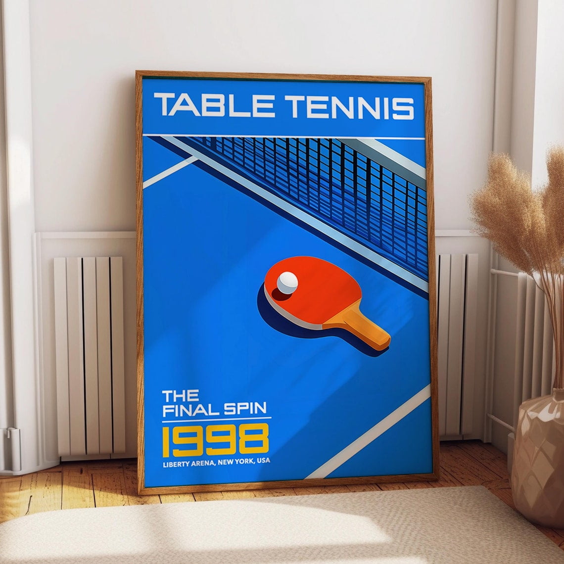 Table Tennis Poster - Table Tennis Tournament Artwork Print - Retro ...