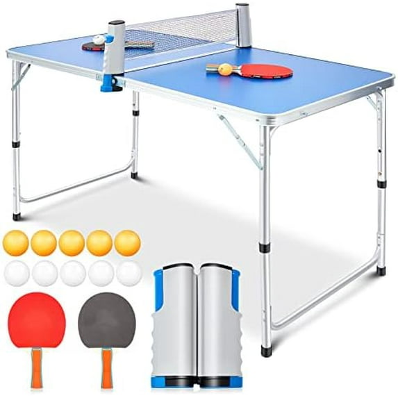 Table Tennis Table Portable Foldable Tables Tennis Game Set with 2 ...