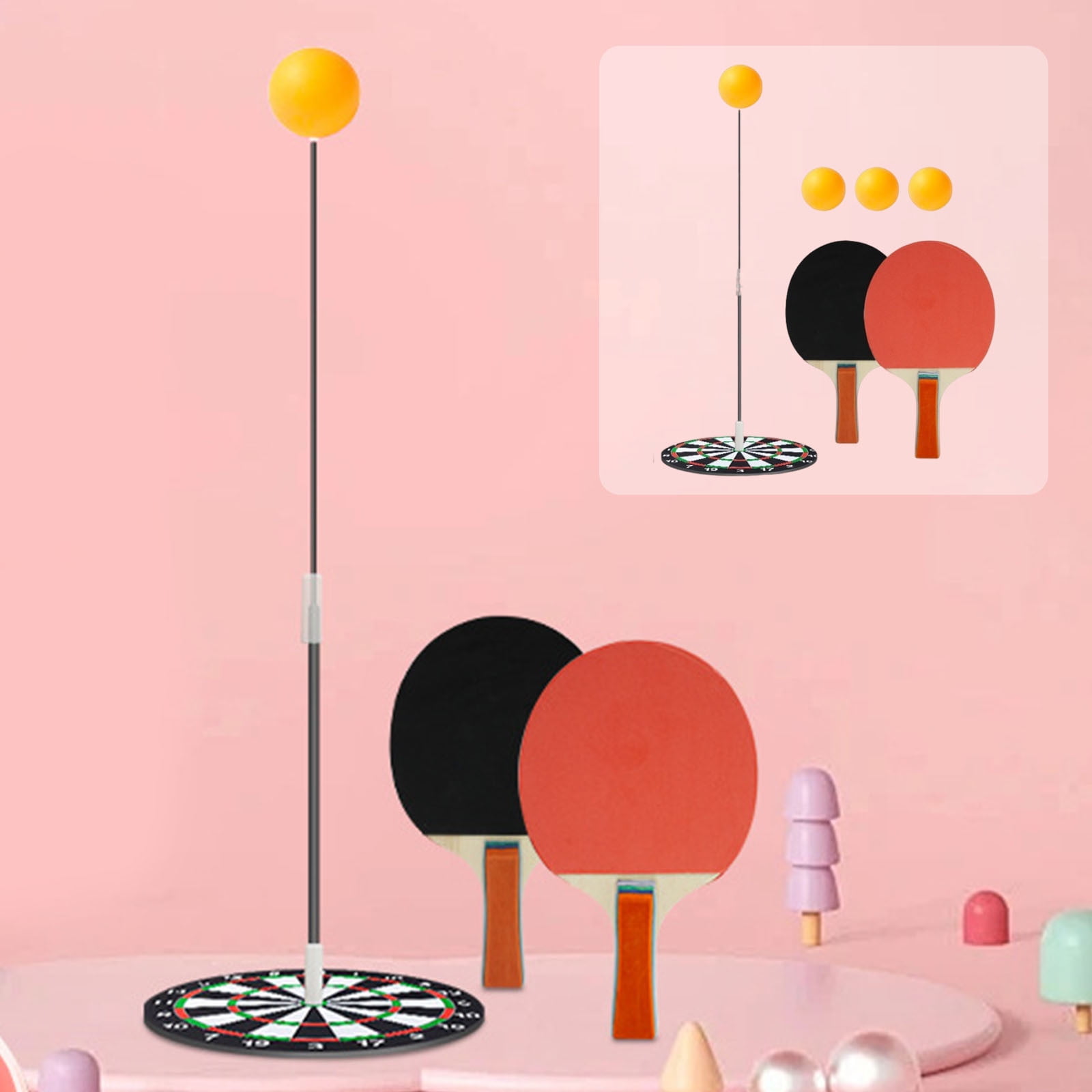 Table Tennis Trainer Set | Indoor Suspended PVC Ping Pong Kit | 2 ...