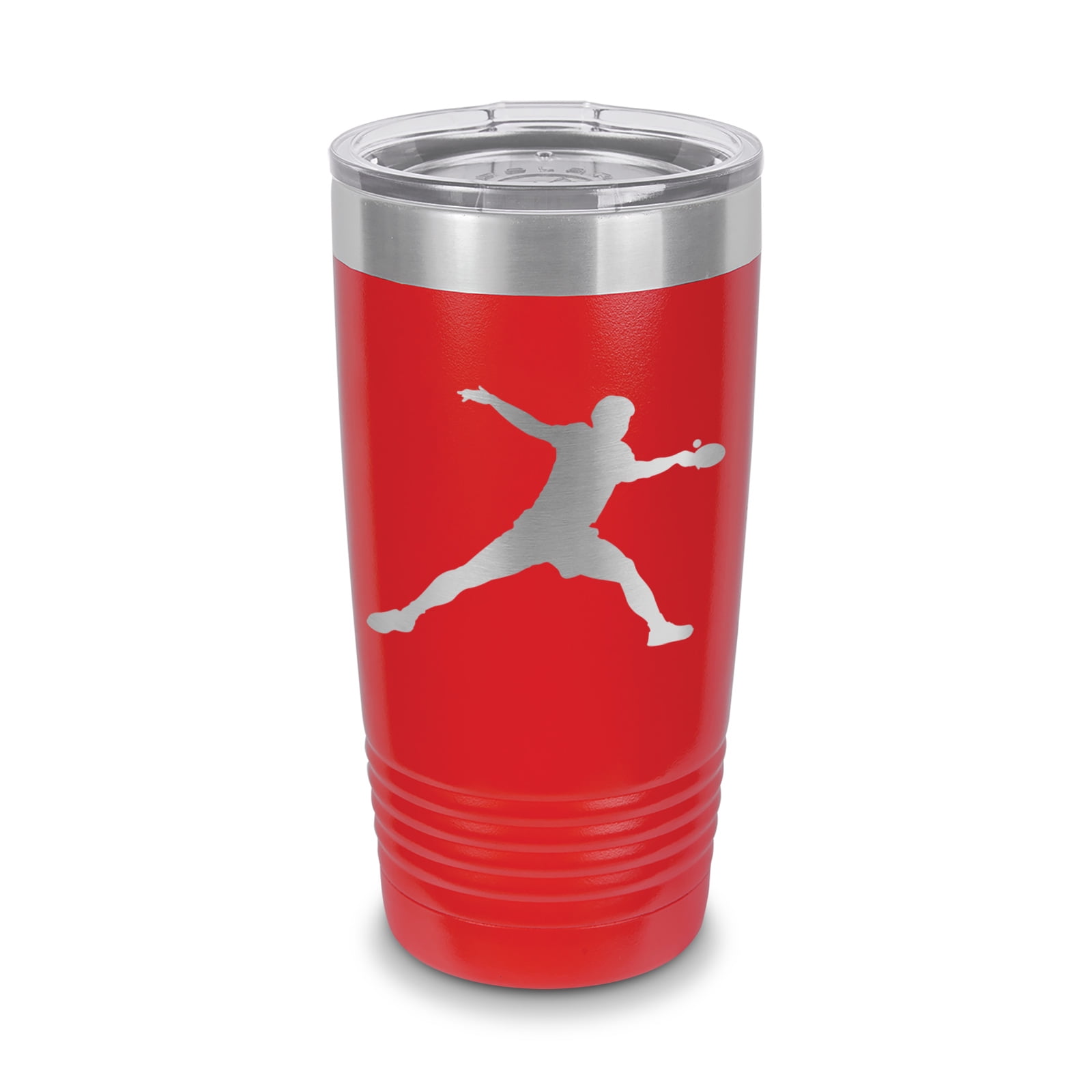Table Tennis Tumbler 20 oz - Laser Engraved w/ Clear Lid - Stainless ...