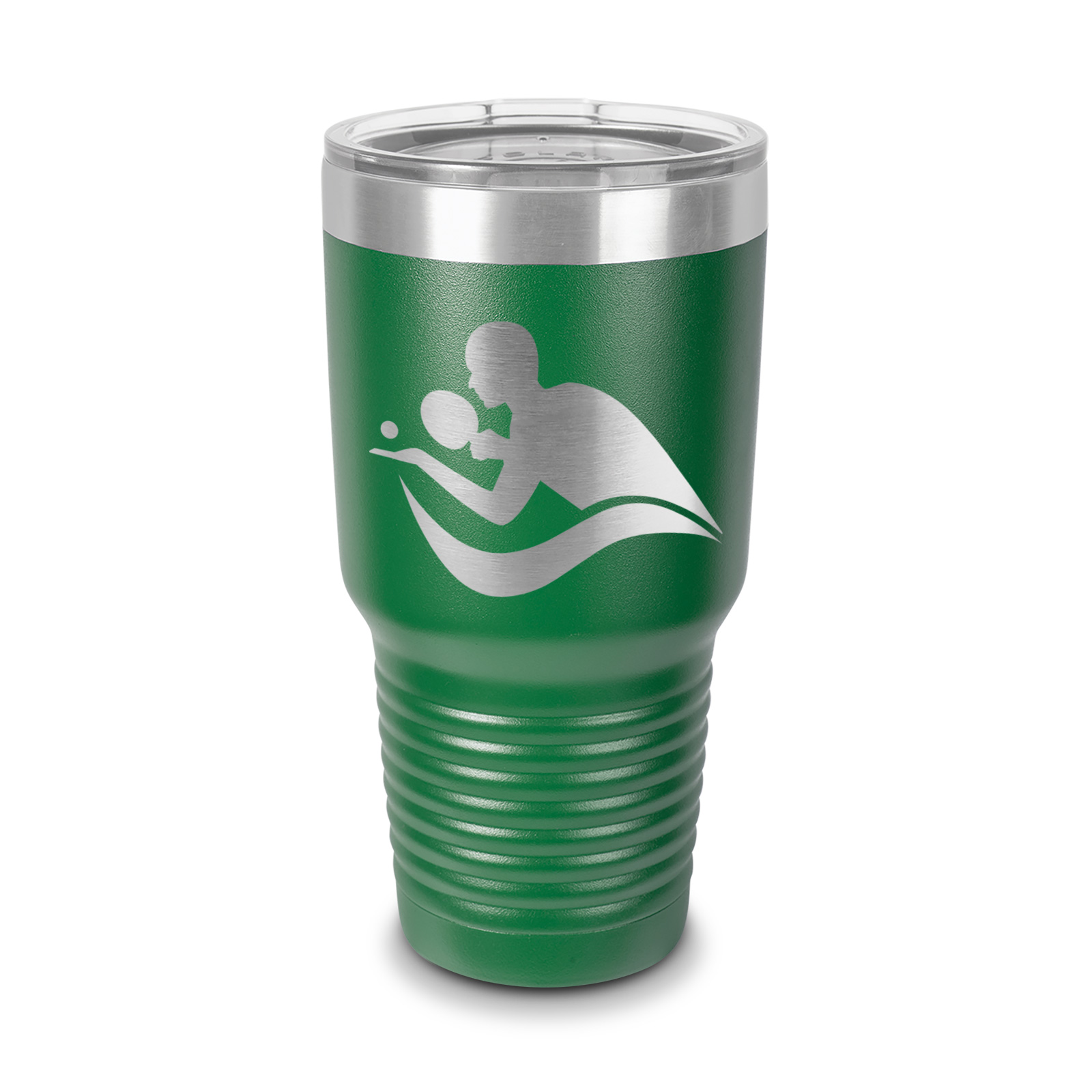 Table Tennis Tumbler 30 oz - Laser Engraved w/ Clear Lid - Stainless ...