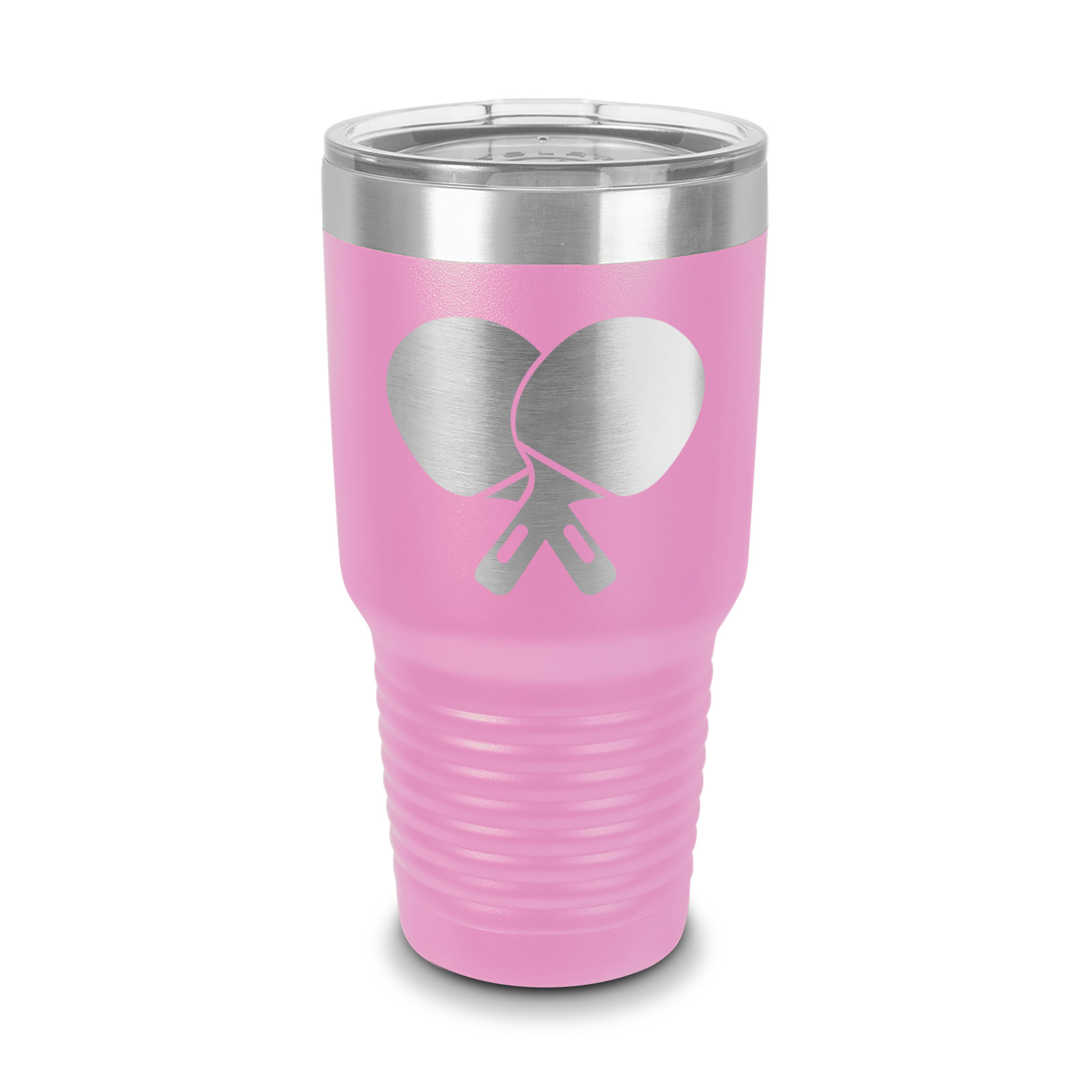 Table Tennis Tumbler 30 oz - Laser Engraved w/ Clear Lid - Stainless ...