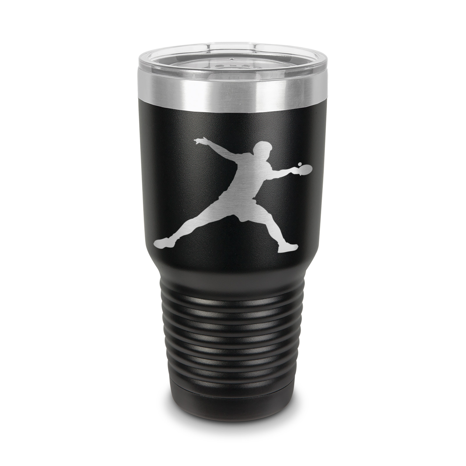 Table Tennis Tumbler 30 oz - Laser Engraved w/ Clear Lid - Stainless ...