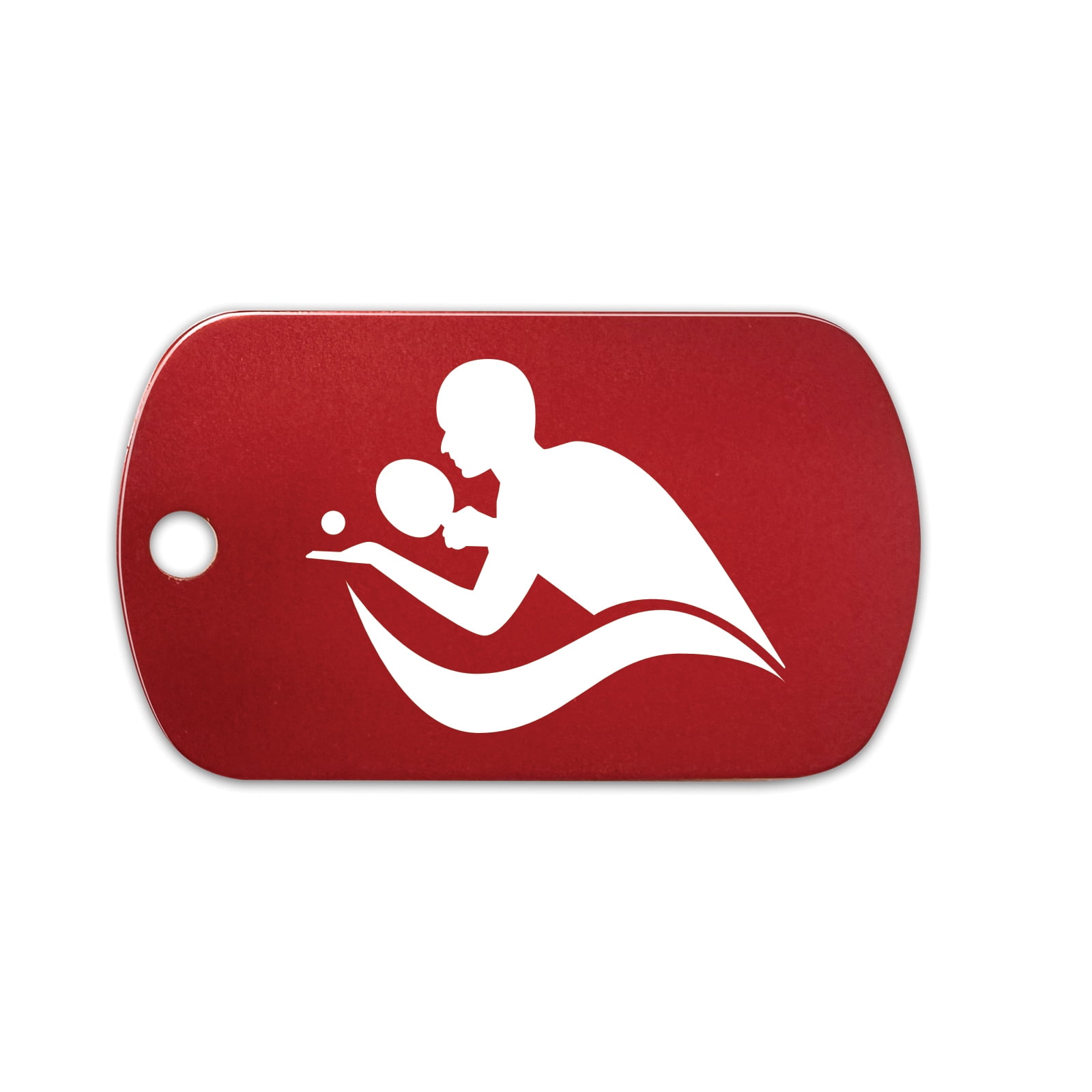 Table Tennis V3 GI Dog Tag Aluminum Keychain #2 ping pong - Red ...