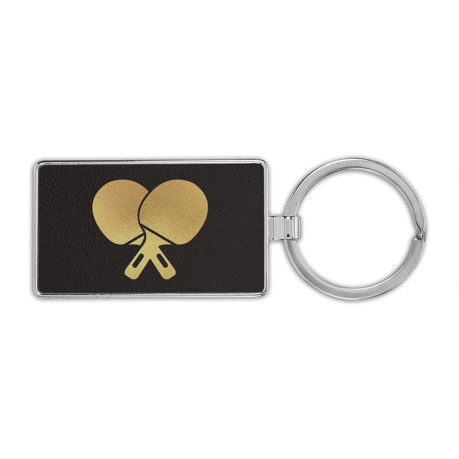 Table Tennis V4 Premium Leatherette Keychain #3 ping pong - Black/Gold ...