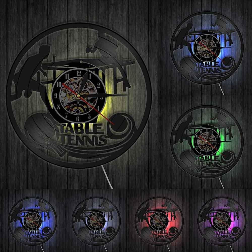 Table Tennis Wall Clock Table Tennis Club Wall Sign Vinyl Record Wall ...