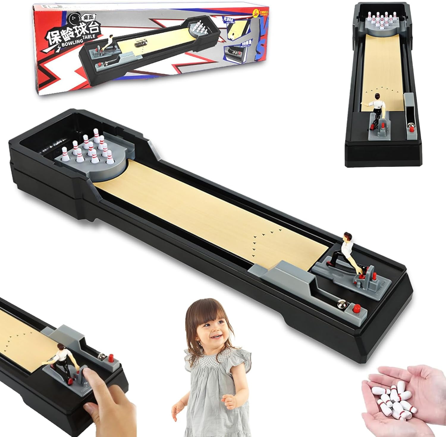 Table Top Bowling Gadget Kids Gift Set,2025New Tabletop Mini Bowling ...
