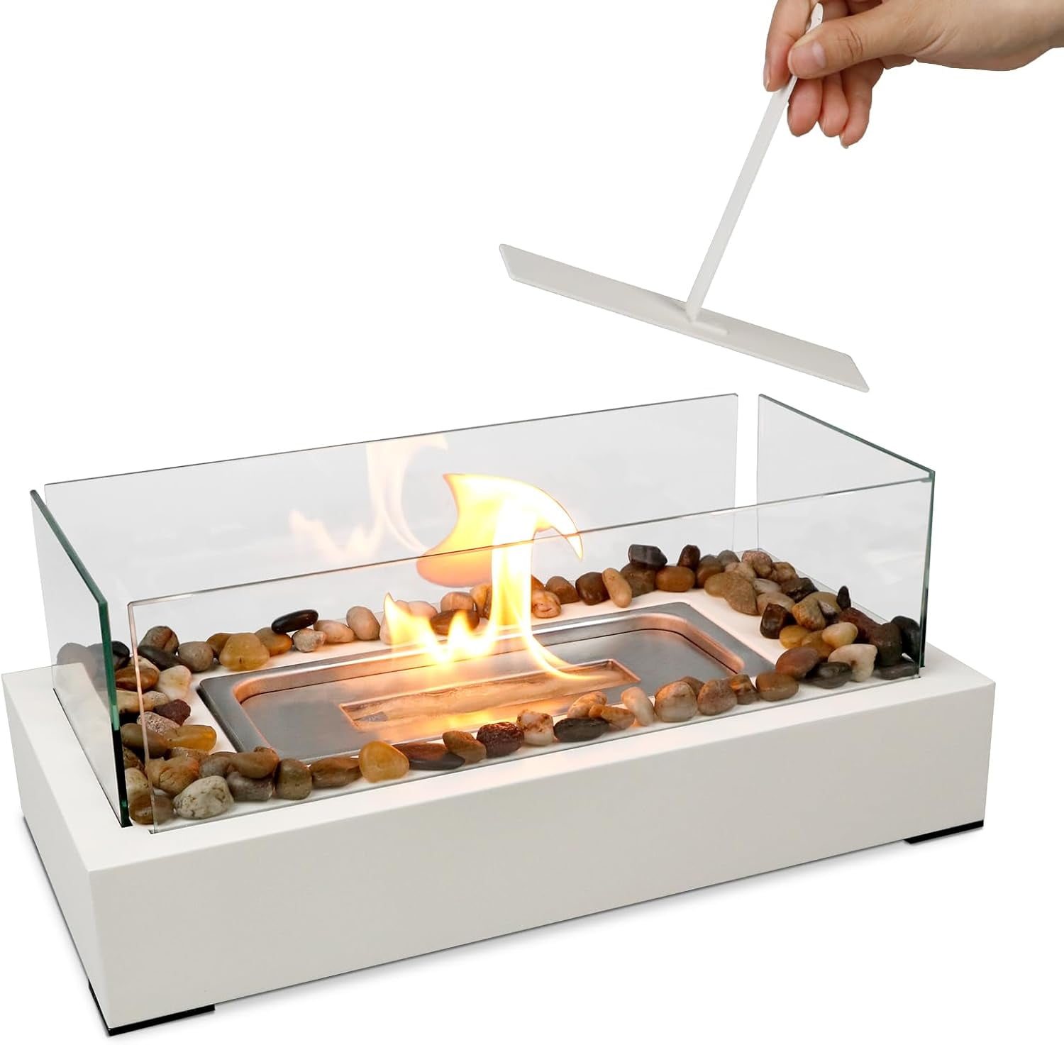Table Top Firepit with 4 Windshields, for Mom, Small Fireplace for ...
