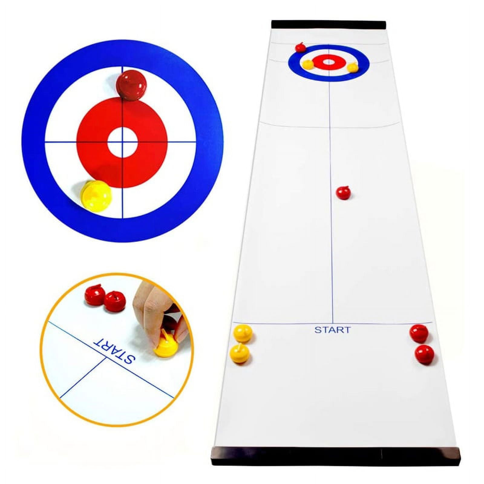 Table Top Fun Family Games Compact Curling Board Game Set for Kids and ...