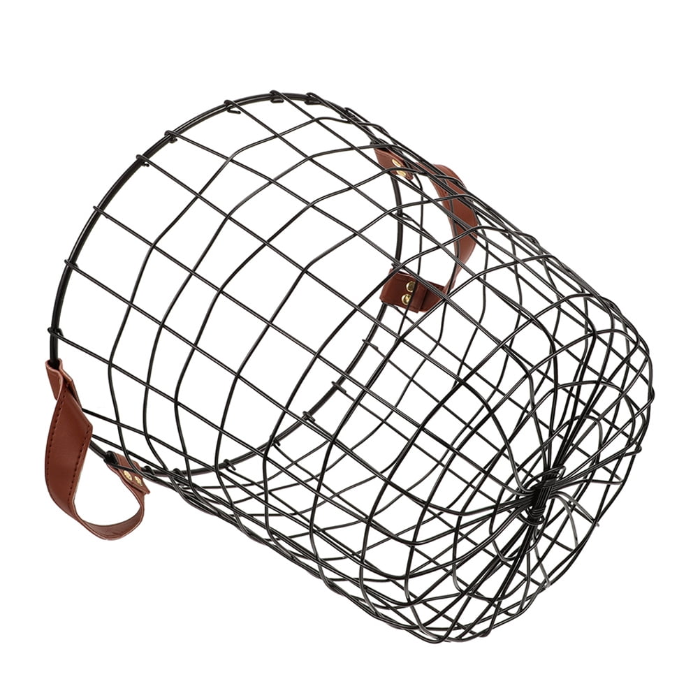 Table Top Metal Wire Mesh Basket Round Firewood Storage Basket With ...