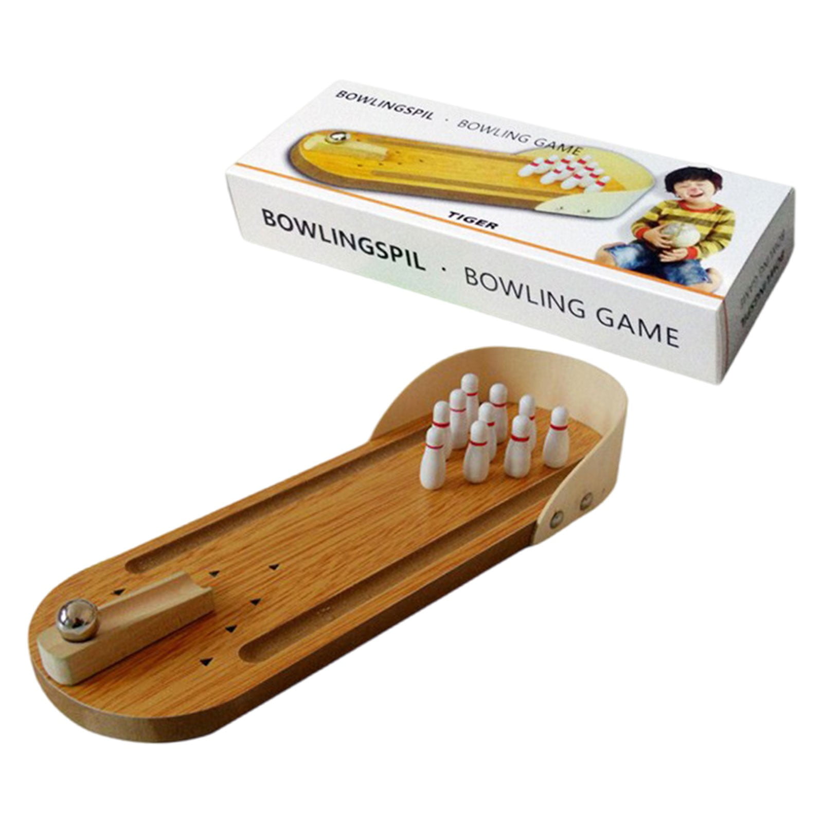 Table Top Mini Bowling Game Set-Tabletop Wooden Board Mini Arcade ...