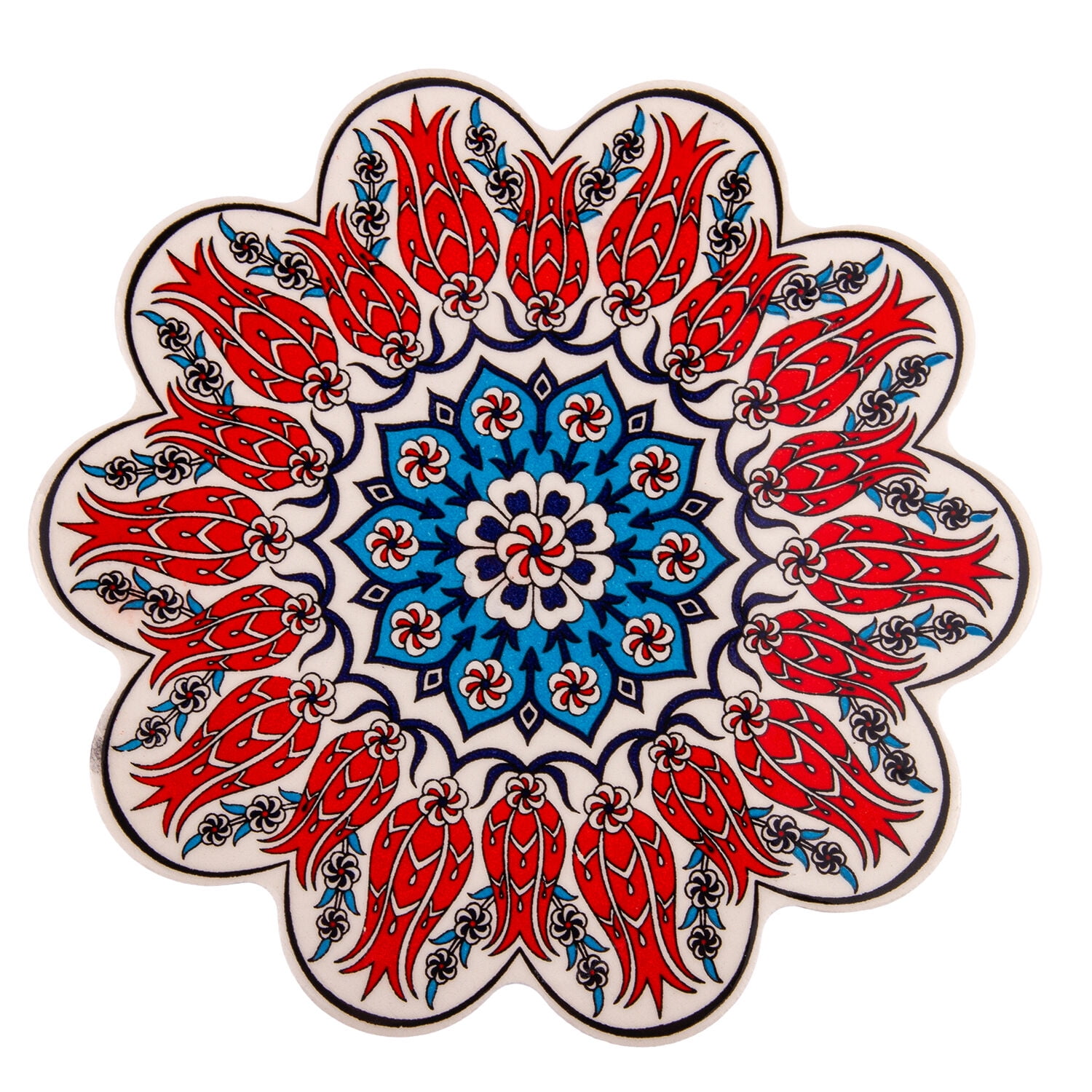 Table Trivets Bordeaux Tulips Large Ceramic Trivet 7" (18 cm) Trivets ...