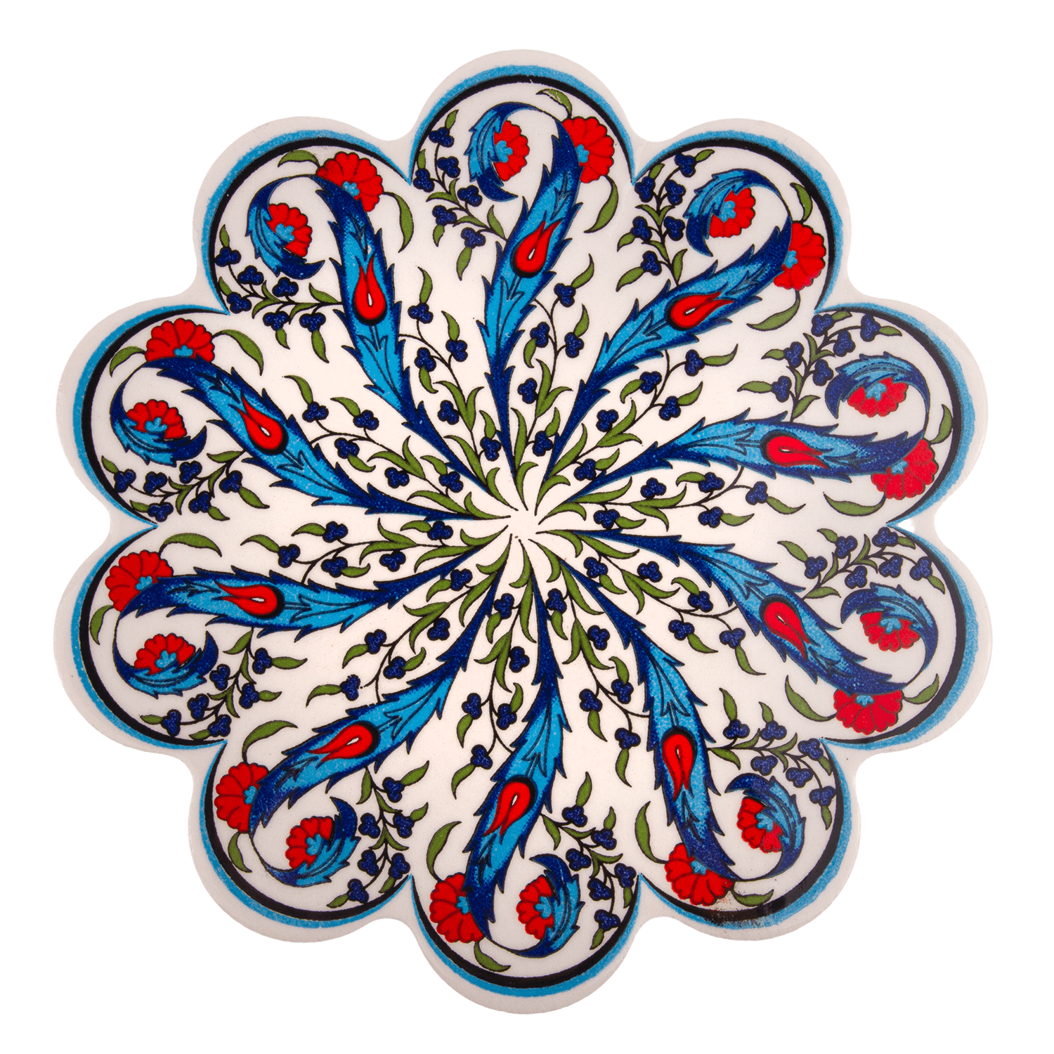 Table Trivets Tulips on White Large Ceramic Trivet 7" (18 cm) Trivets ...