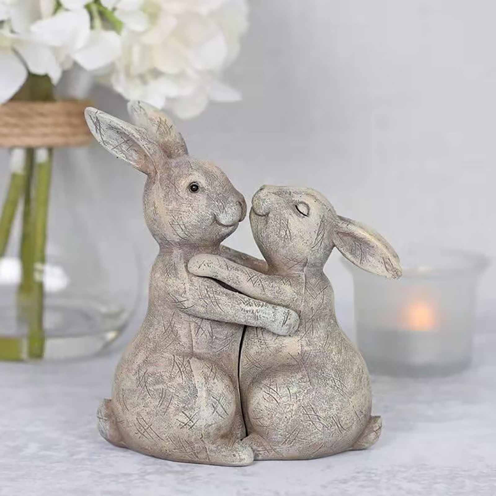 Table Two Piece Lov-ing Animals Hugging Statue Love Couple Cuddling ...