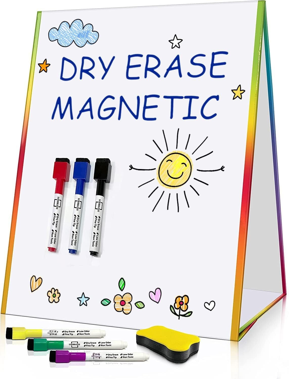 Table White Board Easel for Dry Erase Drawing Board Writing Tabletop ...