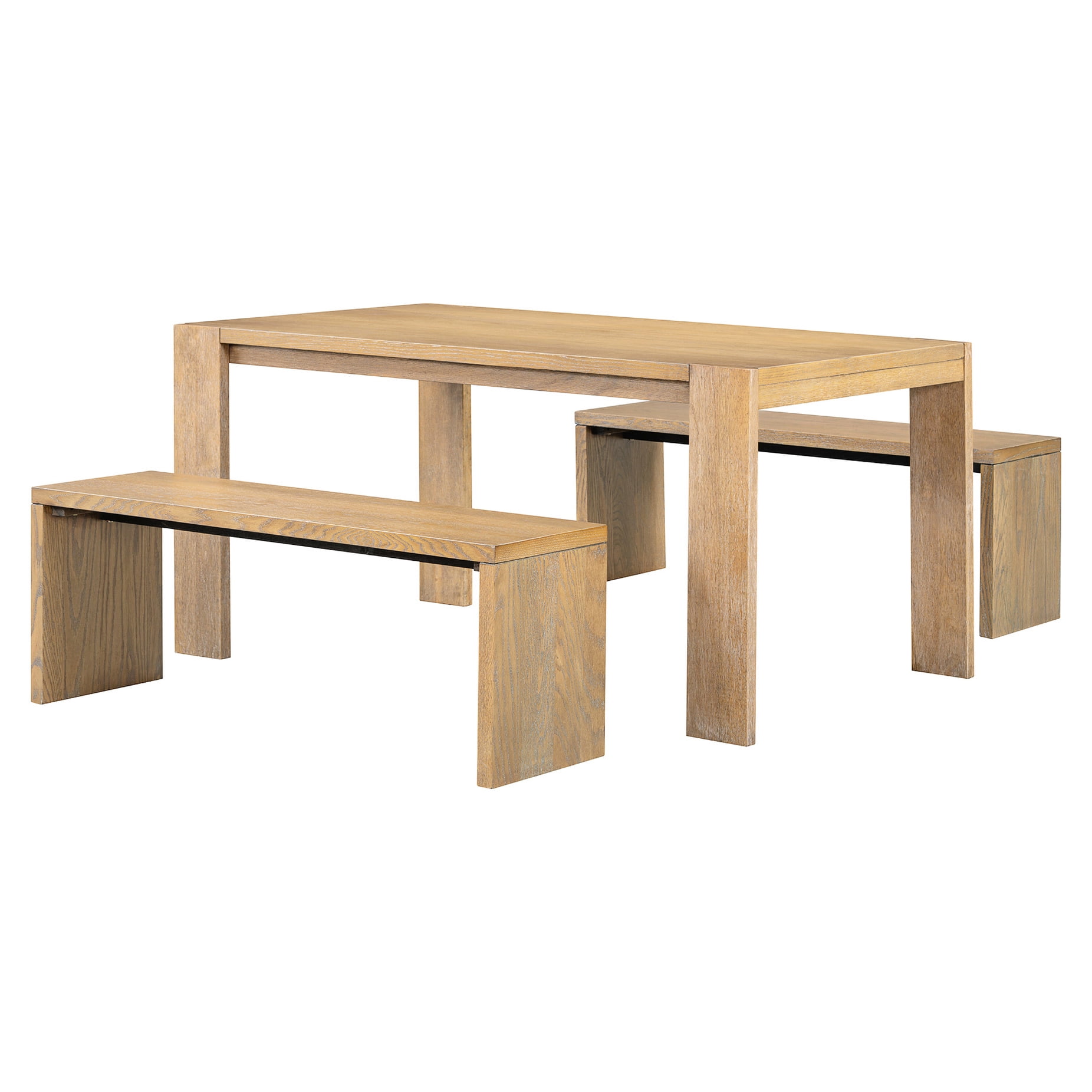 Table and 2 Benches - Space-efficient Design - For Home Gatherings ...