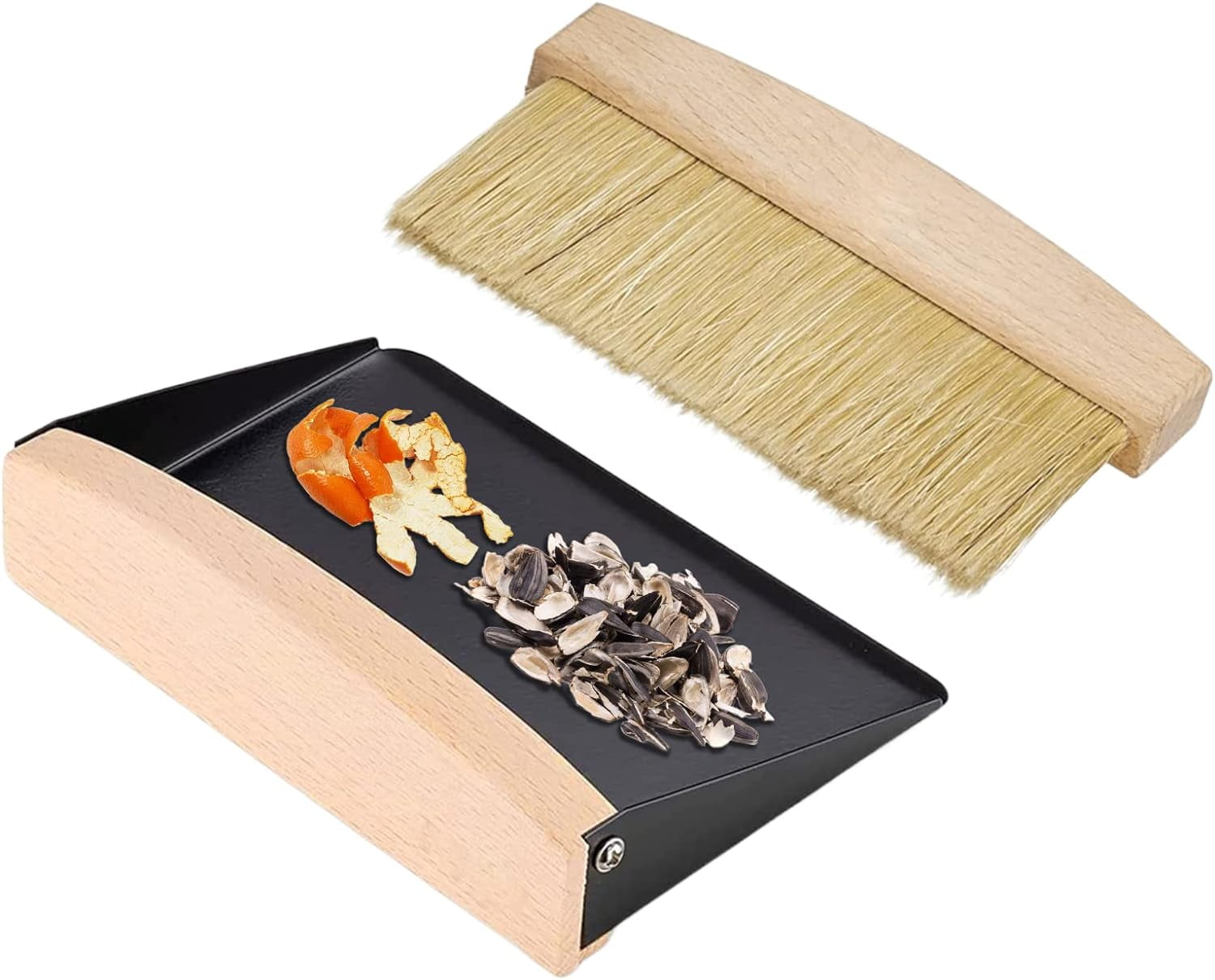Table broom and dustpan: wooden broom and brush, flour broom, table ...