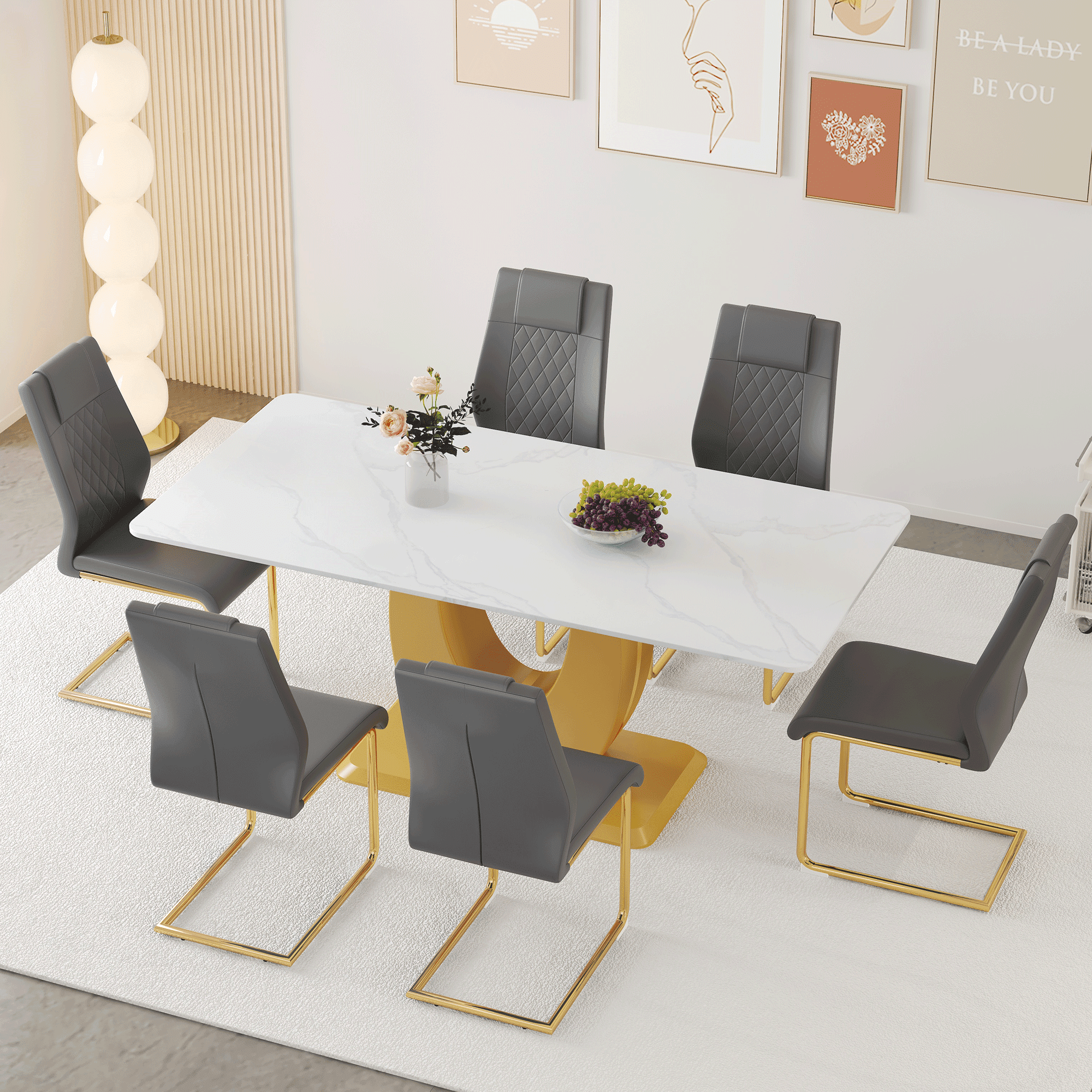 Table and chair set.Modern Snow Mountain Stone White Texture Sticker ...