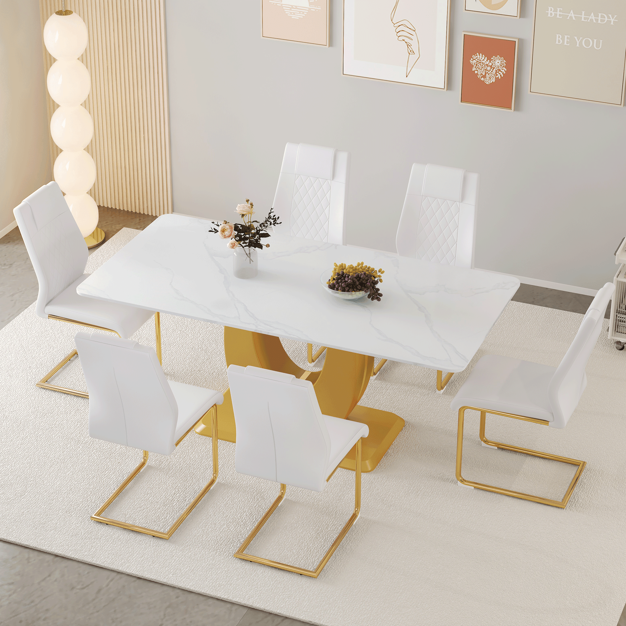 Table and chair set.Modern Snow Mountain Stone White Texture Sticker ...