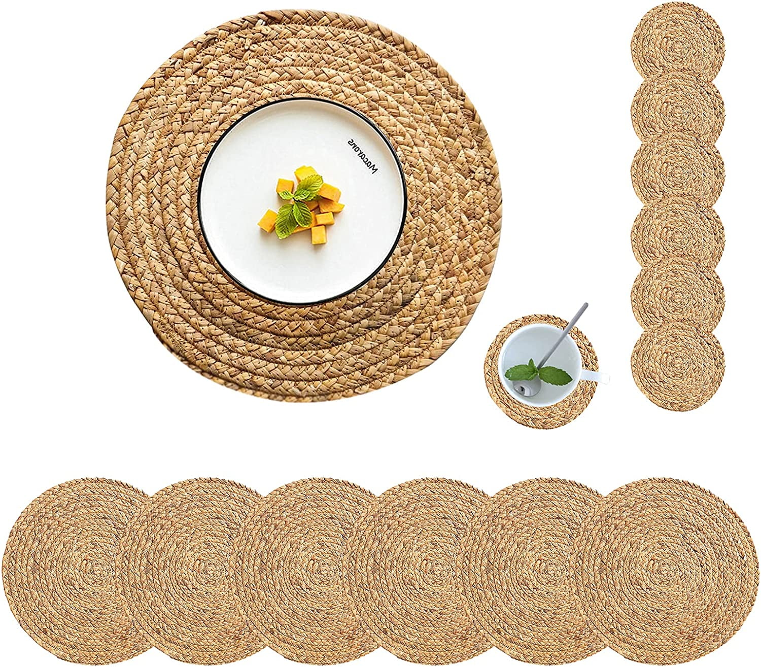 Table mat, natural water gourd woven table mat, farmhouse woven table ...