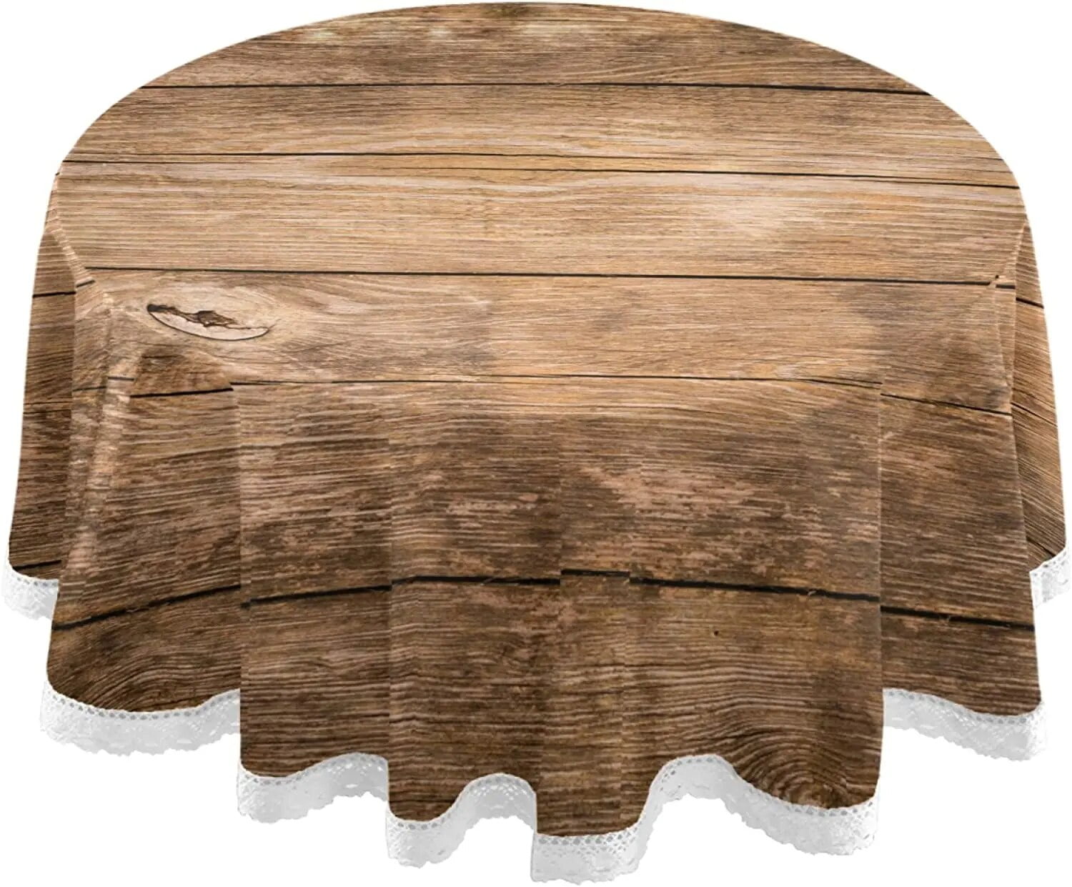 Table ration Rustic Wood Planks Round Table Cloth Retro Wood Grain ...