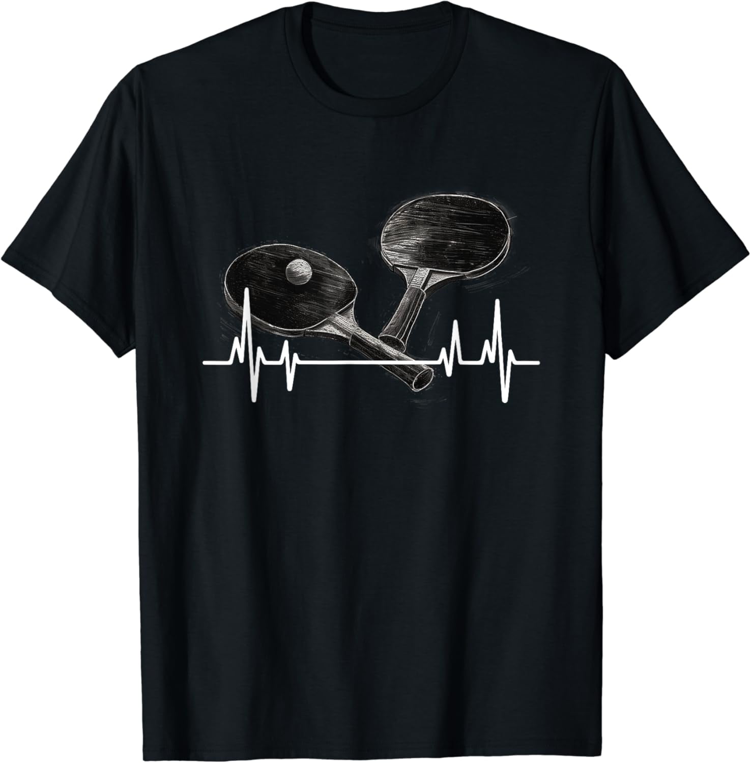 Table tennis Heartbeat ECG frequency Table tennis player T-Shirt ...