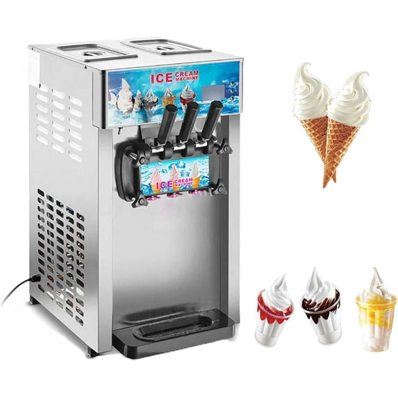 Table-top 3-Flavor Soft Ice Cream Machine LED Panel for Coffee Shop ...