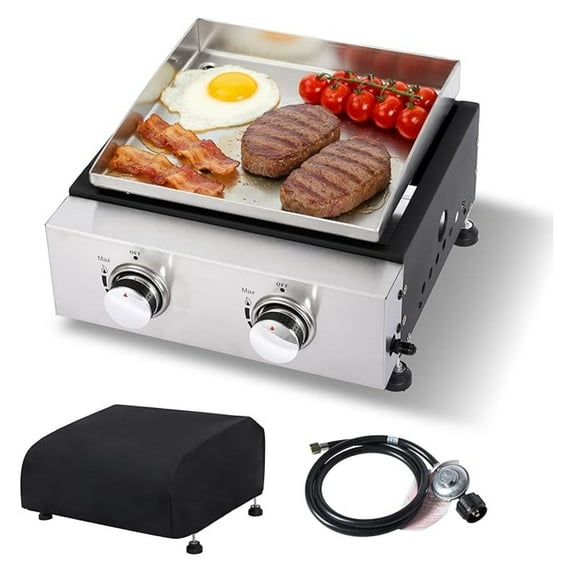 Table top Propane Griddle |Stainless Steel Flat Top Grill | Easy Clean ...