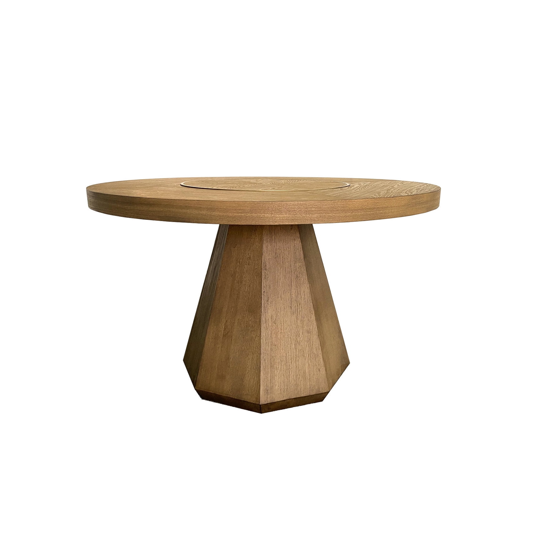Table with Lazy Susan / Solid Wood + MDF, Latte Finish, 54 in ...