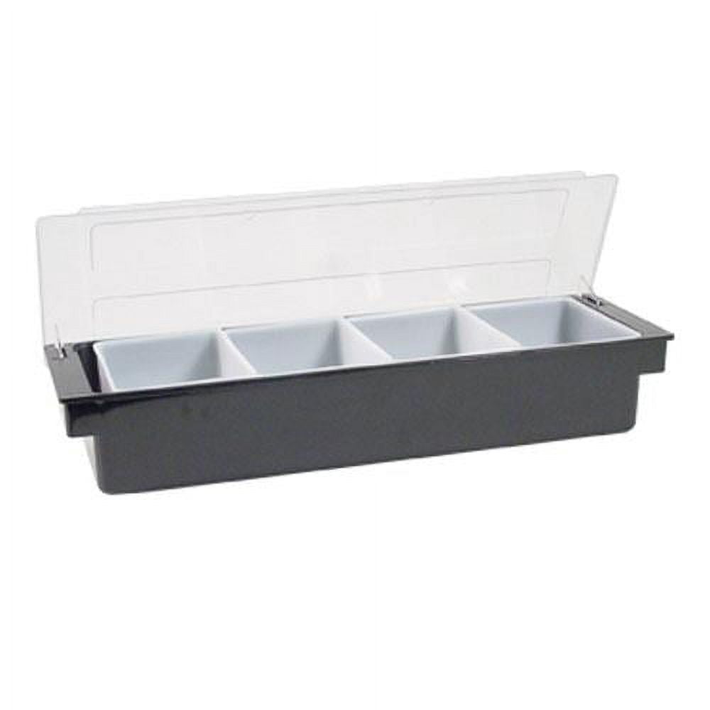 TableCraft 102 Black 6-Compartment Condiment Holder with Clear Lid ...
