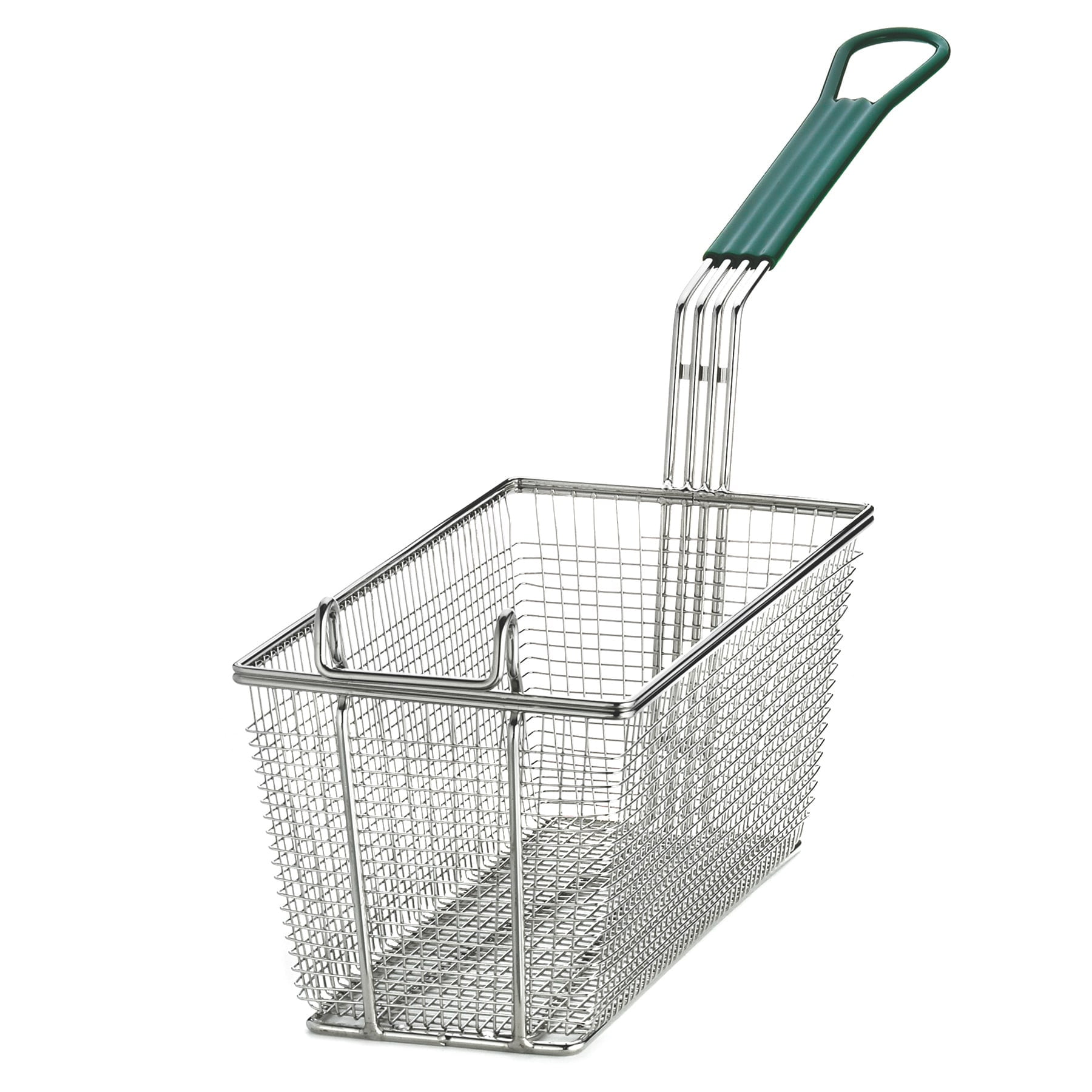 TableCraft 42 13-3/8 x 6-1/2 Mesh Fry Basket with Green Handle ...