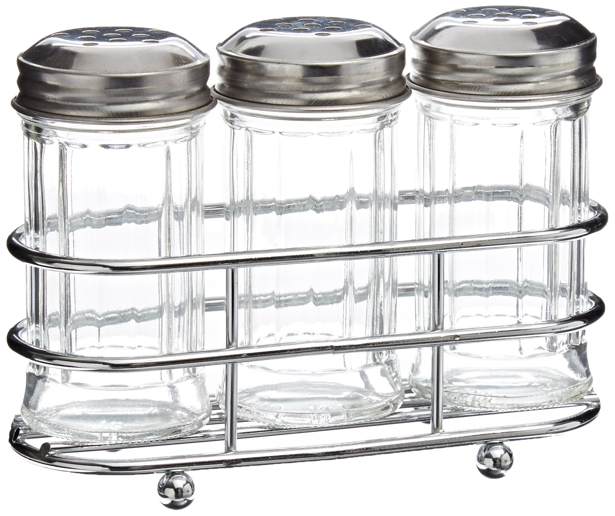 TableCraft 659N Glass Condiment Dispenser Set with Perforated Tops, 2 ...