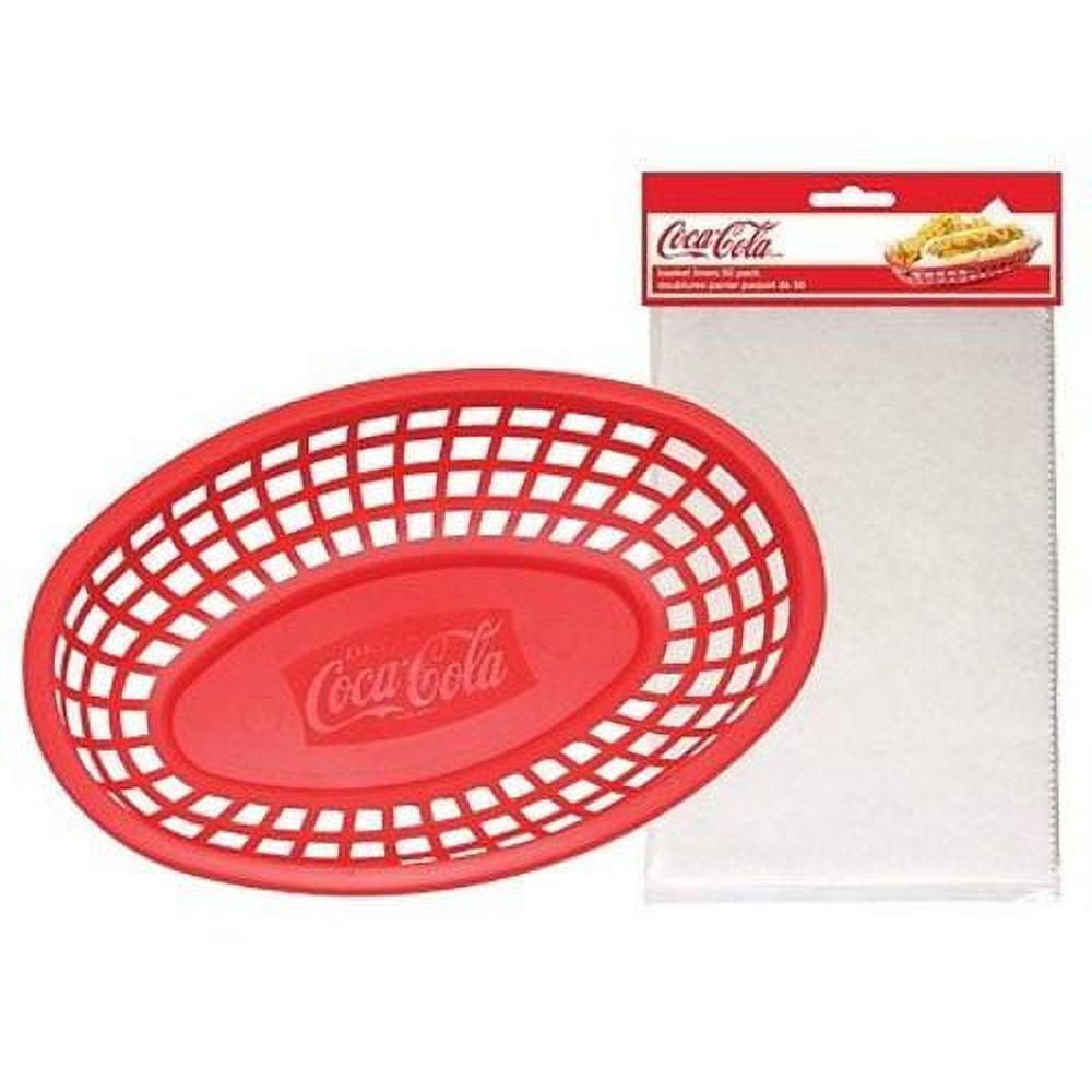 TableCraft Coca-Cola / Coke 4pc Food & Snack Red Serving Basket & Liner ...