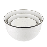 TableCraft Large Stainless Steel Enamel Coated Mixing Bowls (Set of 3 ...