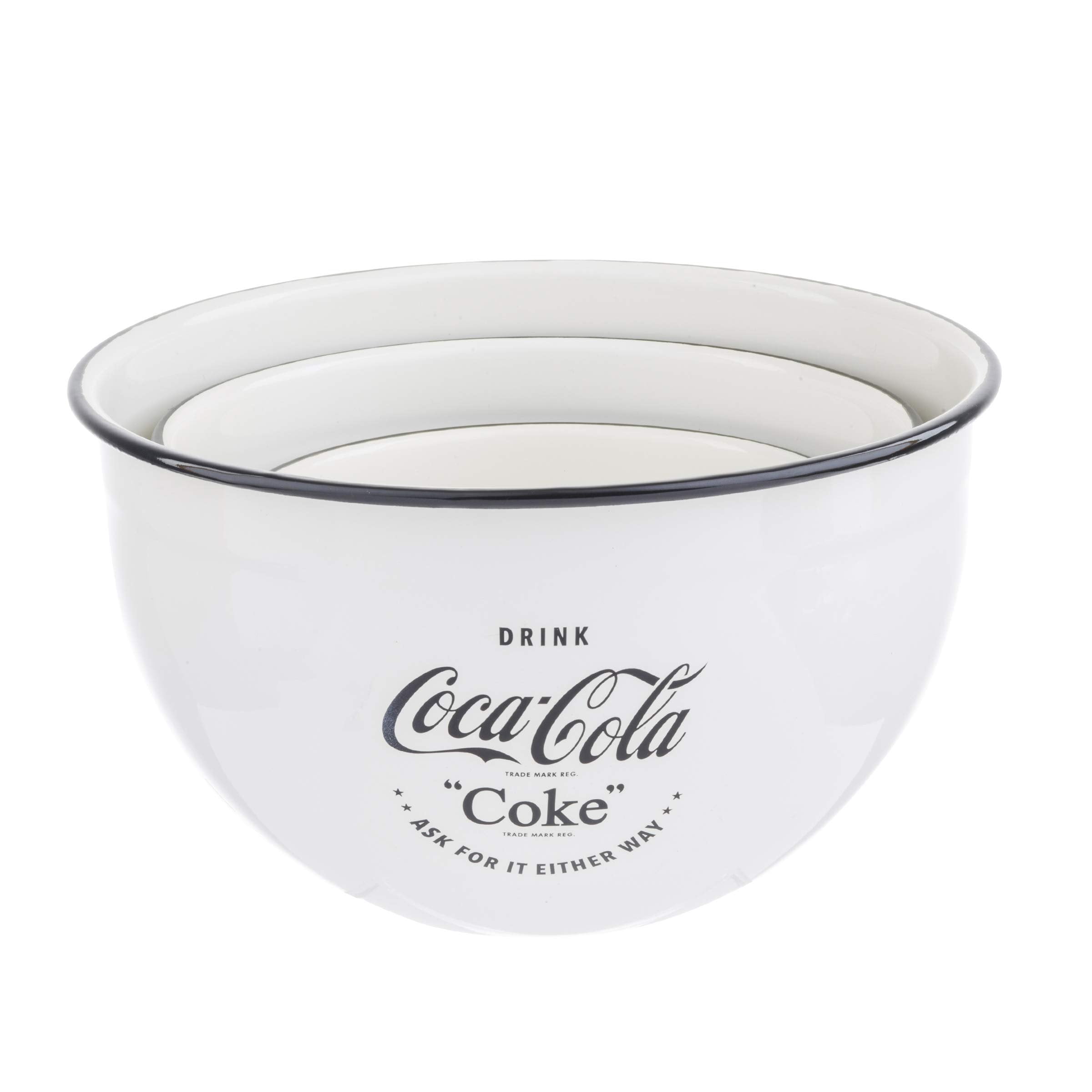TableCraft Enamel Mixing Bowls Set of 3, Coca-Cola, Steel Core ...
