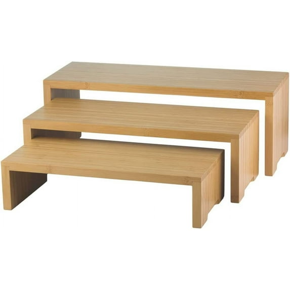 TableCraft RBAM300 Bamboo 3-Piece Cascade Riser Set - Walmart.com