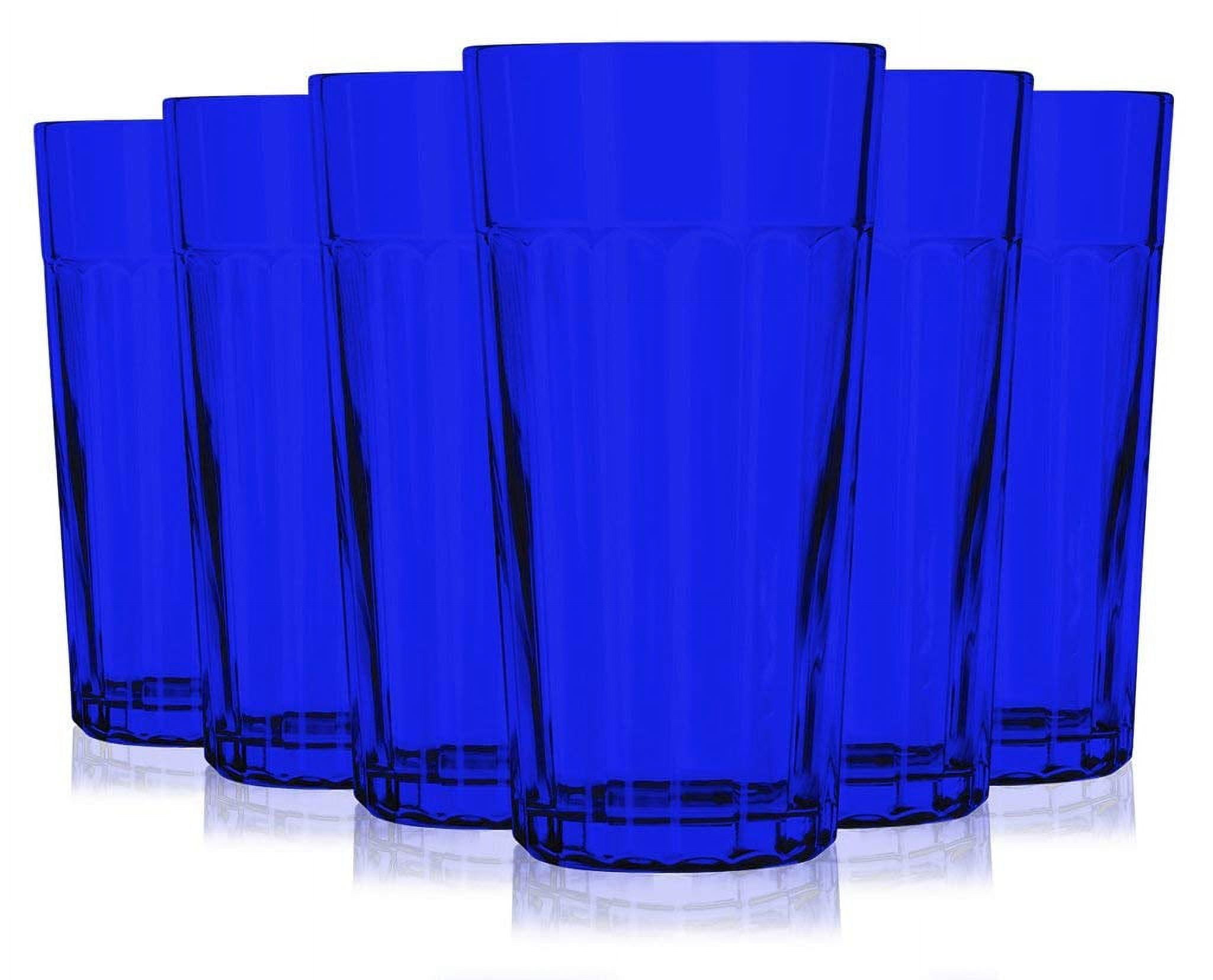 TableTop King 16 oz Jumbo Cooler Glasses, Libbey Full Accent, Cobalt ...
