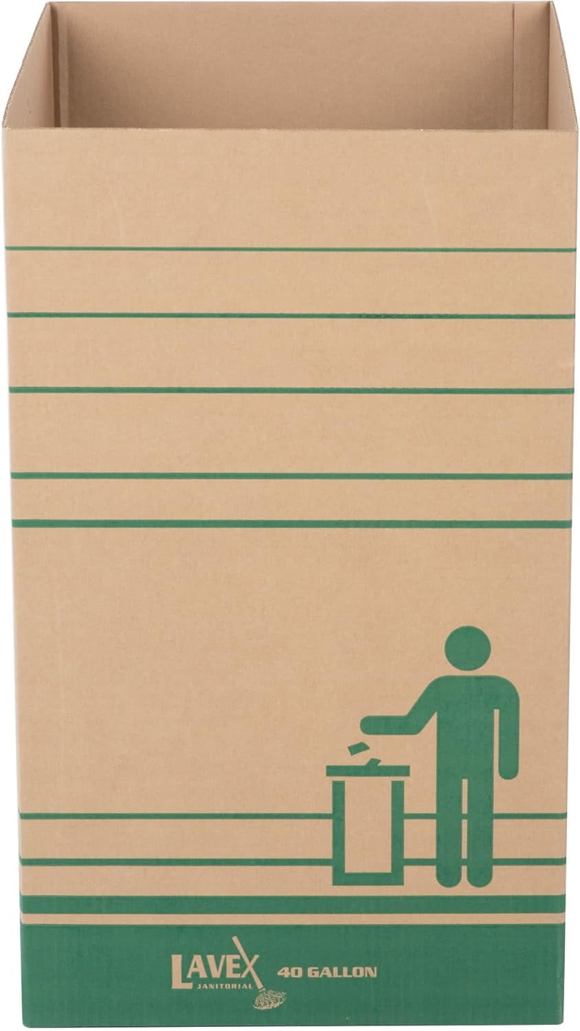 TableTop King 40 Gallon Kraft Corrugated Cardboard Trash and Recycling ...