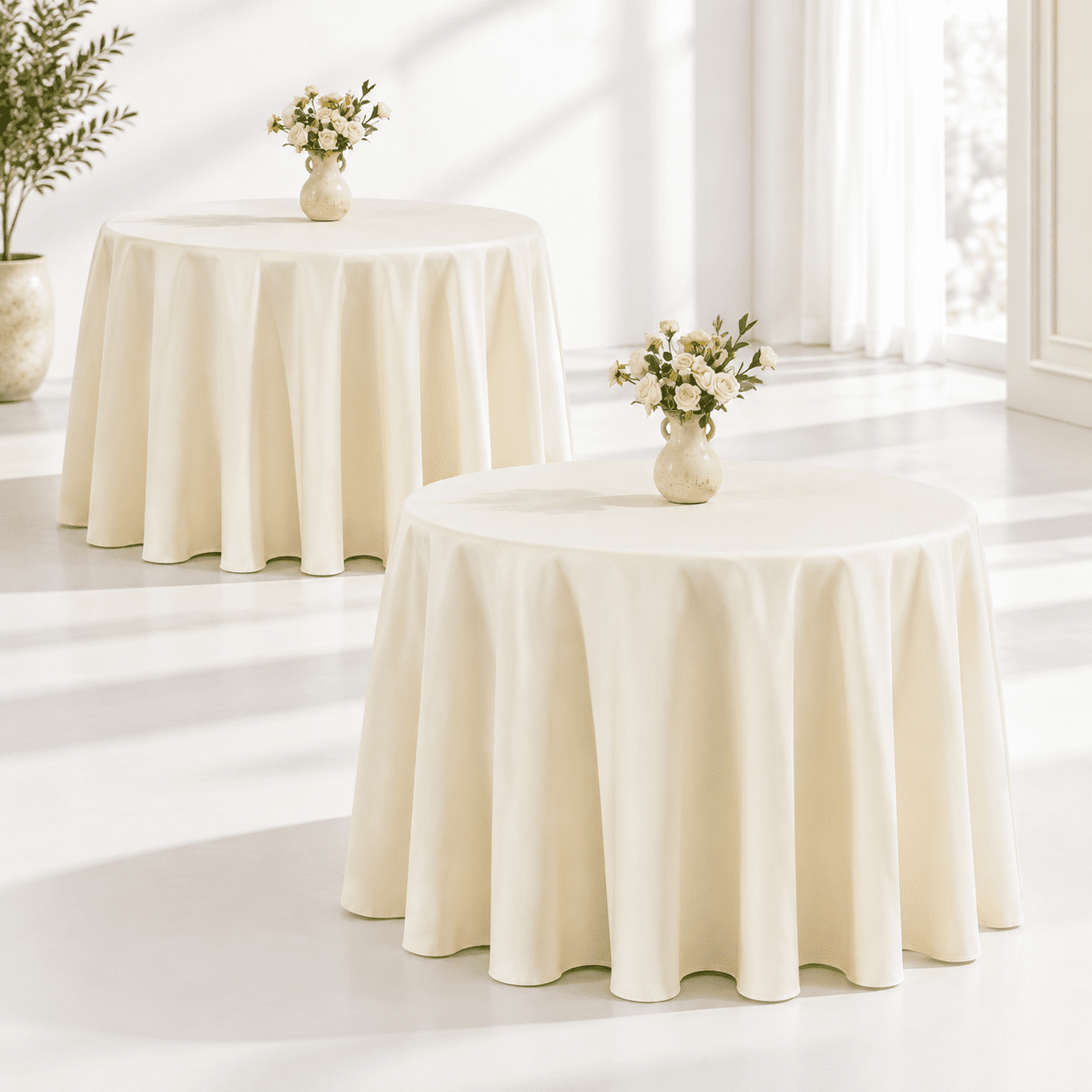 Tablecloth 2 Pack 120inch Round Table Cloth Polyester - Walmart.com