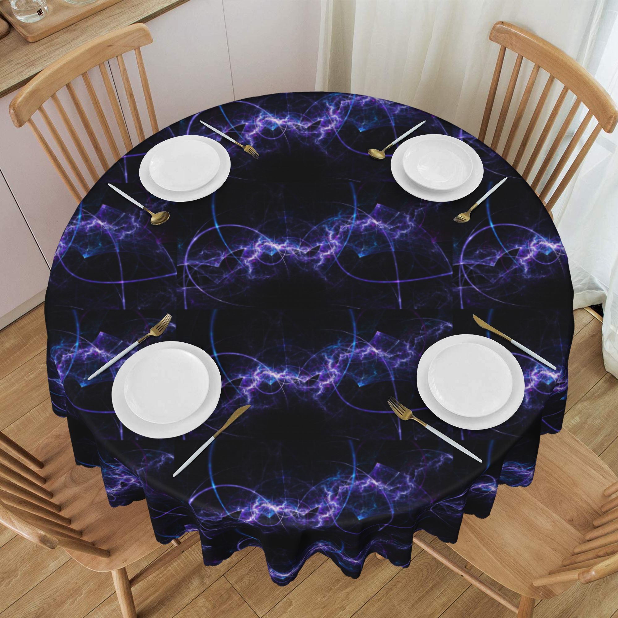 Tablecloth Abstract Fire Table Cloth For Circular Tables Waterproof ...