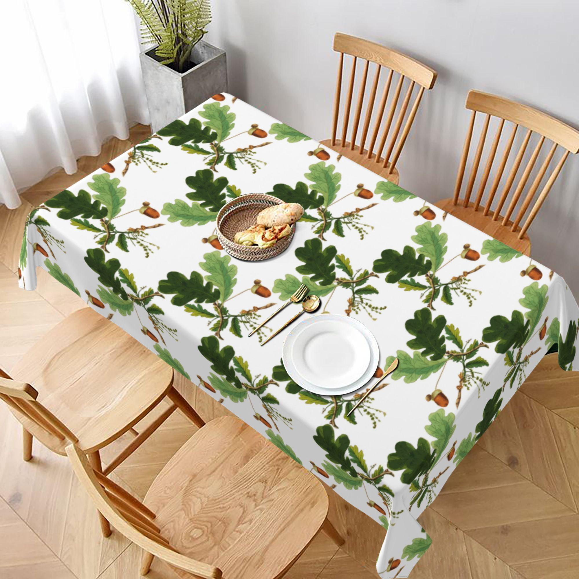 Tablecloth Acorn Oak Leaf Background Table Cloth For Rectangle Tables ...