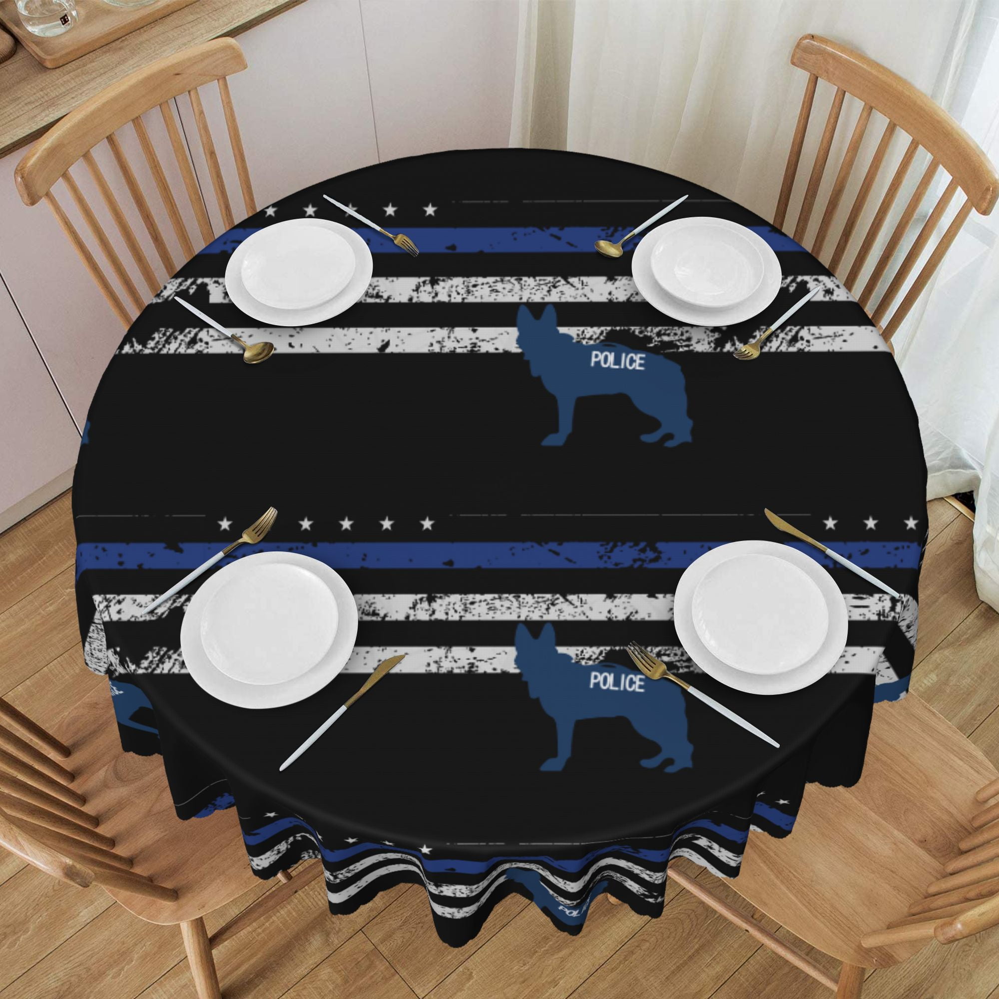 Tablecloth American Police Dog Table Cloth For Circular Tables ...