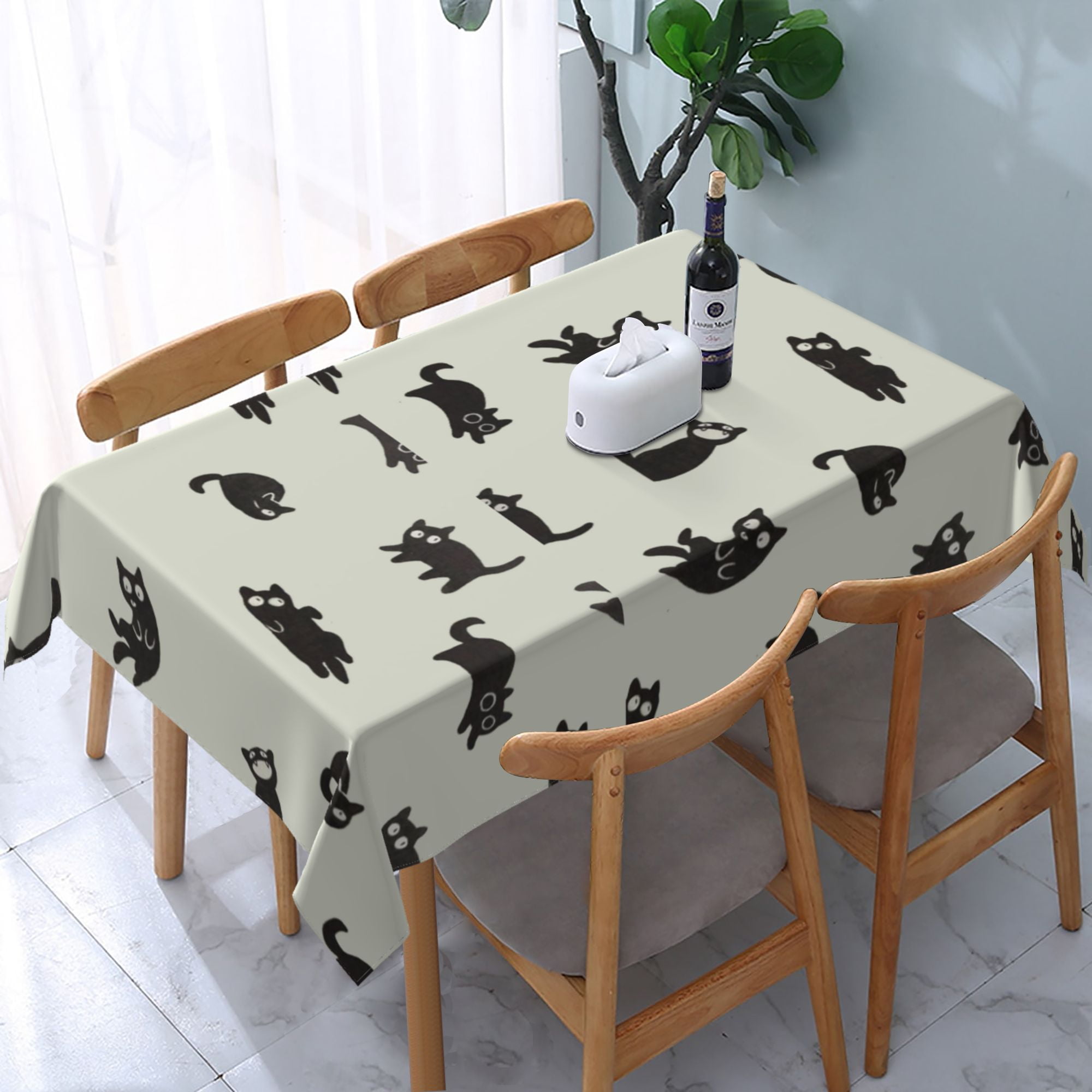 Tablecloth Aplenty Black Cats Table Cloth For Rectangle Tables ...