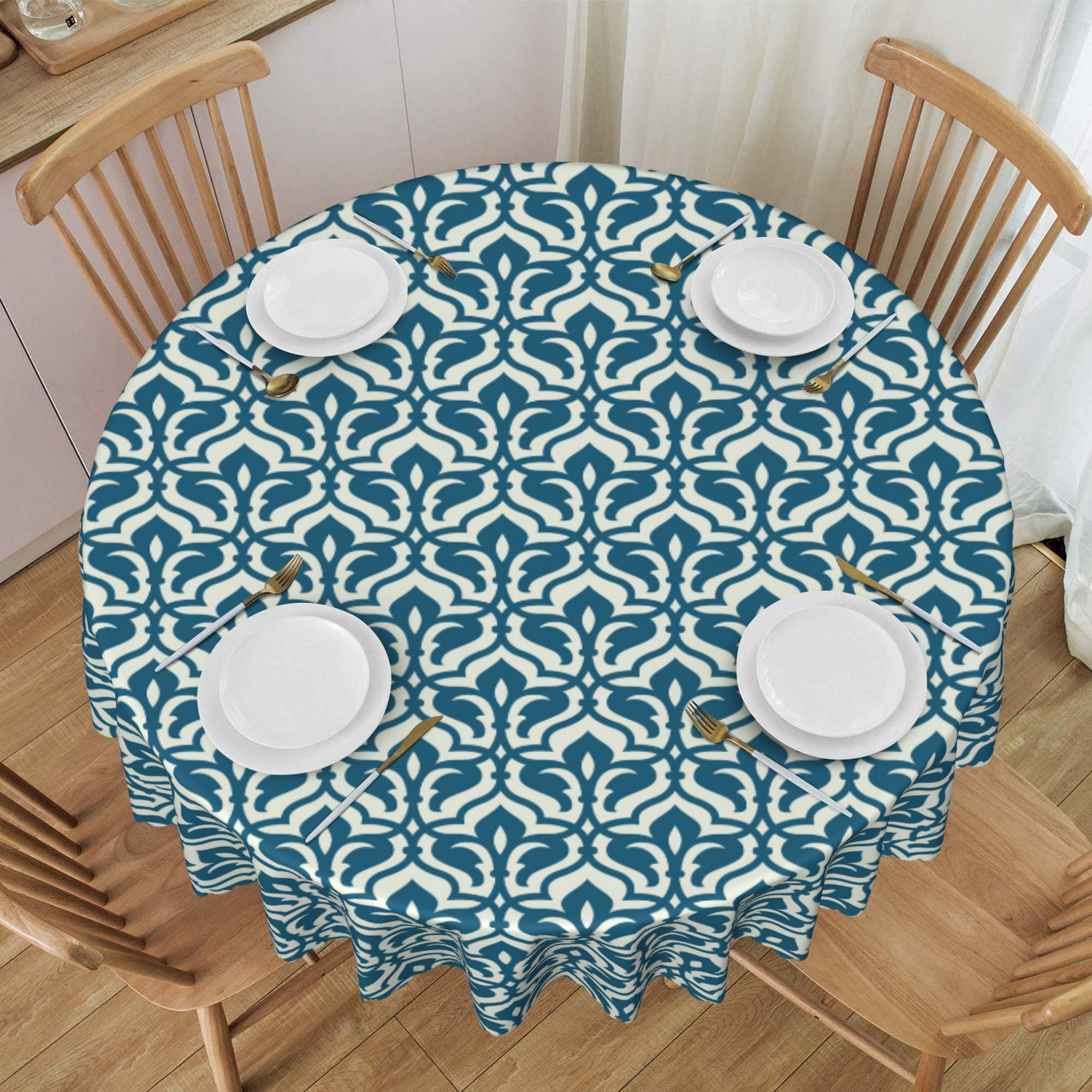 Tablecloth Arabesque Pattern Table Cloth For Circular Tables Waterproof ...