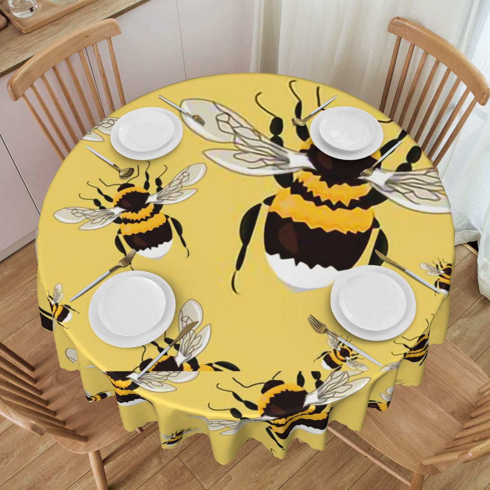Tablecloth Big Bright Bumblebees Realistic Insects Table Cloth For ...