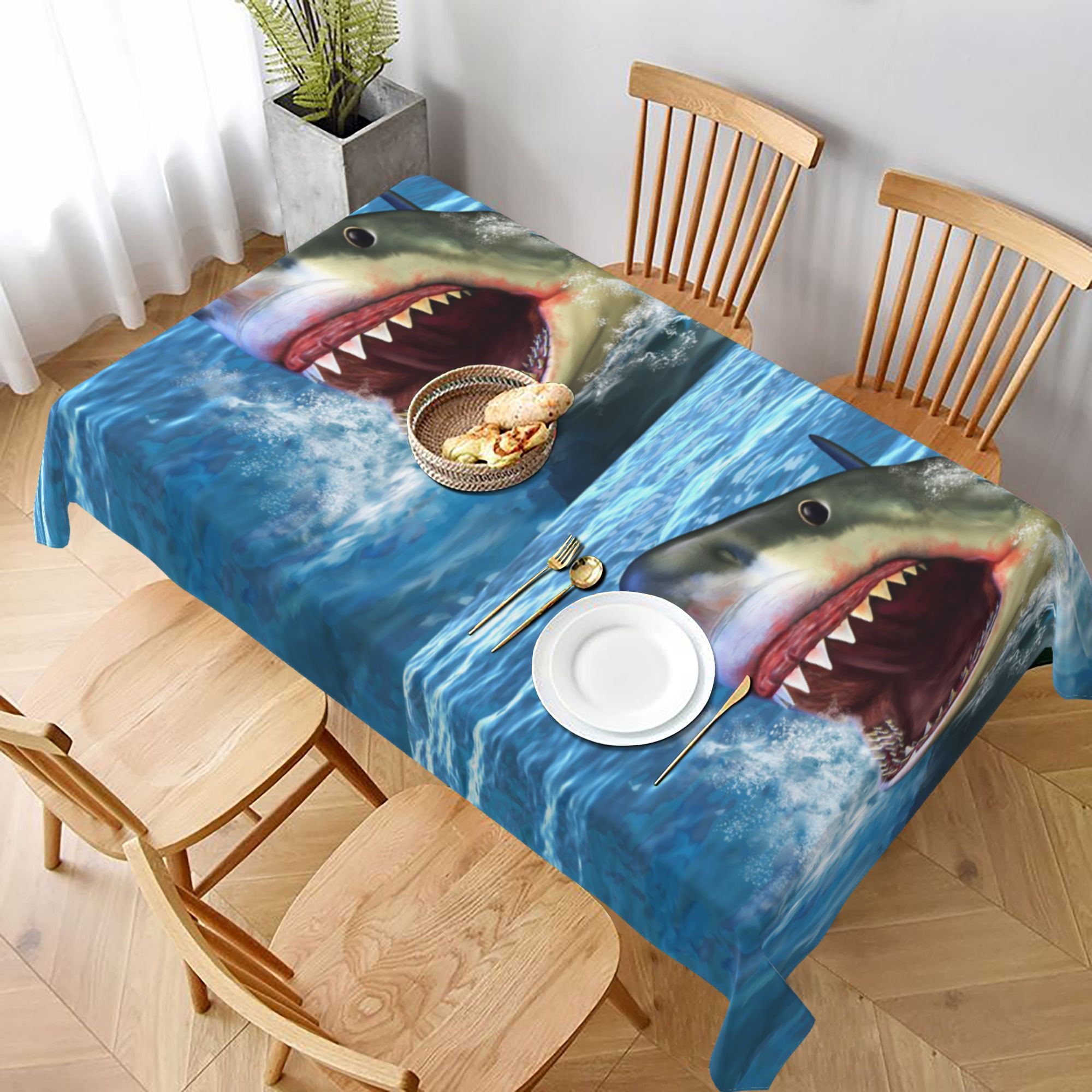 Tablecloth Big Shark Mouth Table Cloth For Rectangle Tables Waterproof ...