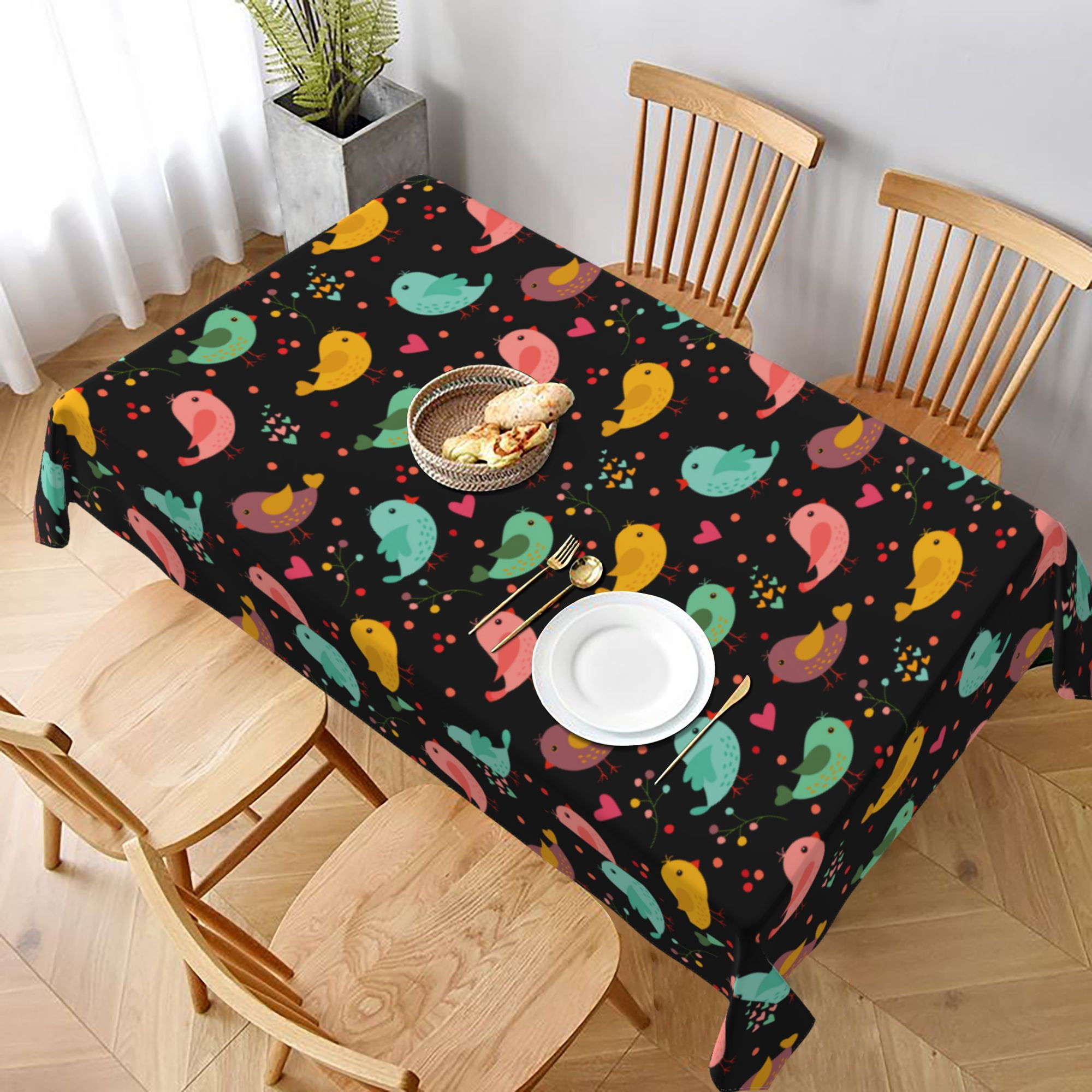 Tablecloth Birds Cute Pattern Background Table Cloth For Rectangle ...